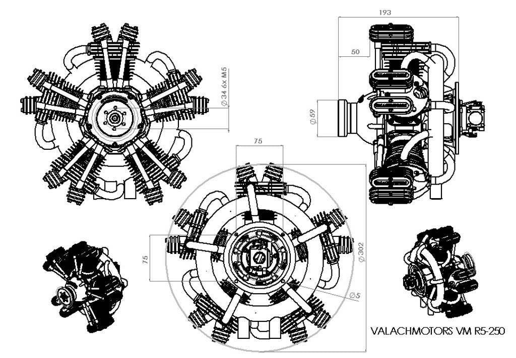 Valach by Fiala VM 250 R5-4T WITH electric fuel pump included- starter ...